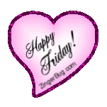 Happy Friday Pink Heart Glitter Graphic Glitter Graphic, Greeting ...
