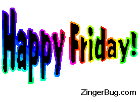 Happy Friday Wagging Rainbow Text Glitter Graphic Glitter Graphic ...