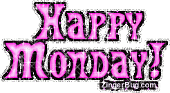 Happy Monday Pink Glitter Text Glitter Graphic, Greeting, Comment, Meme ...