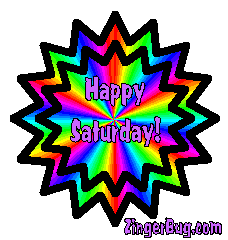 Happy Saturday Rainbow Glitter Graphic, Greeting, Comment, Meme or GIF