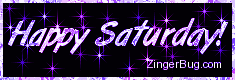 Happy Saturday Glitter Graphic Purple Stars Glitter Graphic, Greeting ...