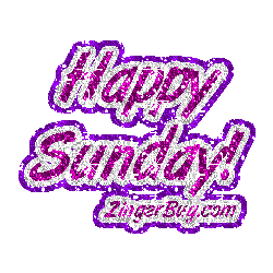 Happy Sunday Purple Jewel Glitter Text Glitter Graphic, Greeting ...