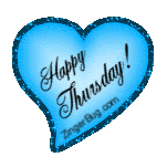 Happy Thursday Blue Heart Glitter Graphic Glitter Graphic, Greeting ...