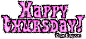 Happy Thursday Pink Glitter Glitter Graphic, Greeting, Comment, Meme or GIF