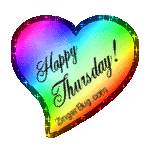 Happy Thursday Rainbow Heart Glitter Graphic Comment