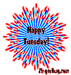 Happy Tuesday Psychodelic Red Blue Glitter Graphic, Greeting, Comment ...