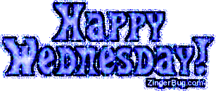 Happy Wednesday Blue Glitter Glitter Graphic, Greeting, Comment, Meme ...