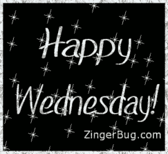 Happy Wednesday Silver Stars Glitter Graphic Glitter Graphic, Greeting ...