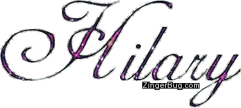 Hilary Pink Glitter Name Glitter Graphic, Greeting, Comment, Meme or GIF
