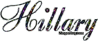 Hillary Black Glitter Name Glitter Graphic, Greeting, Comment, Meme or GIF