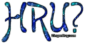 Hru Blue Green Glitter Text Glitter Graphic, Greeting, Comment, Meme or GIF