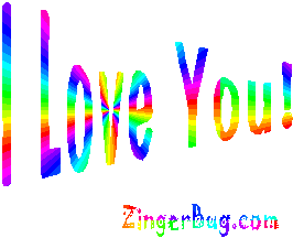 I Love You Rainbow Wag Text Glitter Graphic, Greeting, Comment, Meme or GIF