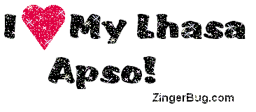 I heart my lhasa apso Glitter Text Glitter Graphic, Greeting, Comment ...