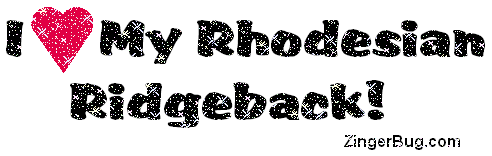 I heart my rhodesian ridgeback Glitter Text Glitter Graphic, Greeting ...