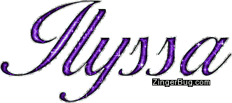 Ilyssa Purple Glitter Name Glitter Graphic, Greeting, Comment, Meme or GIF