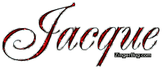Jacque Red Glitter Name Glitter Graphic, Greeting, Comment, Meme or GIF