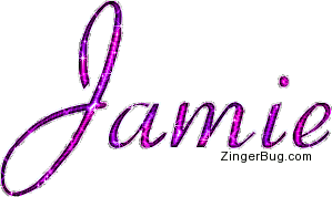 Jamie Pink Glitter Name Text Glitter Graphic, Greeting, Comment, Meme ...