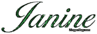 Janine Green Glitter Name Glitter Graphic, Greeting, Comment, Meme or GIF
