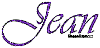 Jean Purple Glitter Name Glitter Graphic, Greeting, Comment, Meme or GIF