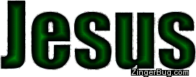 Jesus Green Glitter Name Glitter Graphic, Greeting, Comment, Meme or GIF