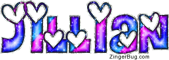 Jillian Pink And Blue Glitter Name Glitter Graphic, Greeting, Comment ...