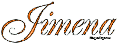 Jimena Orange Glitter Name Glitter Graphic, Greeting, Comment, Meme or GIF
