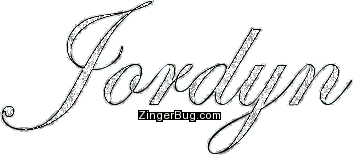 Jordyn Silver Glitter Name Glitter Graphic, Greeting, Comment, Meme or GIF