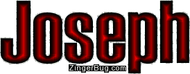 Joseph Red Glitter Name Glitter Graphic, Greeting, Comment, Meme or GIF