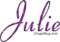 Julie Pink Glitter Name Text Glitter Graphic, Greeting, Comment, Meme ...