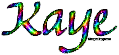 Kaye Rainbow Glitter Name Glitter Graphic, Greeting, Comment, Meme or GIF