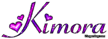 Kimora Pink Purple Glitter Name With Hearts Glitter Graphic, Greeting ...