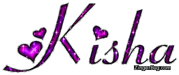 Kisha Pink Purple Glitter Name With Hearts Glitter Graphic, Greeting ...