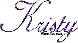 Kristy Purple Glitter Name Glitter Graphic, Greeting, Comment, Meme or GIF