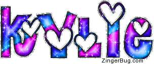 Kylie Pink Blue Glitter Name Glitter Graphic, Greeting, Comment, Meme ...