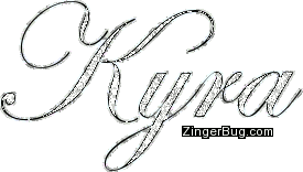 Kyra Silver Glitter Name Glitter Graphic, Greeting, Comment, Meme or GIF