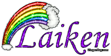 Laiken Purple Glitter Name With Rainbow Glitter Graphic, Greeting ...