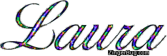 Laura Colorful Glitter Name Glitter Graphic, Greeting, Comment, Meme or GIF
