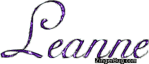 Leanne Purple Glitter Name Glitter Graphic, Greeting, Comment, Meme or GIF