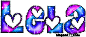 Lela Pink And Blue Glitter Name Glitter Graphic, Greeting, Comment ...