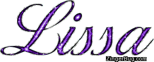 Lissa Purple Glitter Name Glitter Graphic, Greeting, Comment, Meme or GIF