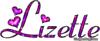 Lizette Pink And Purple Glitter Name Glitter Graphic, Greeting, Comment ...