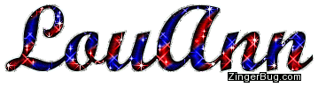 Lou Ann Red And Blue Glitter Name Glitter Graphic, Greeting, Comment ...