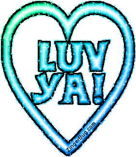 Luv Ya Ocean Green Glitter Heart Glitter Graphic, Greeting, Comment ...