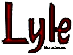 Lyle Red Glitter Name Glitter Graphic, Greeting, Comment, Meme or GIF
