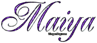 Maiya Purple Glitter Name Glitter Graphic, Greeting, Comment, Meme or GIF