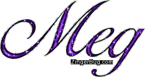 Meg Purple Glitter Name Glitter Graphic, Greeting, Comment, Meme or GIF