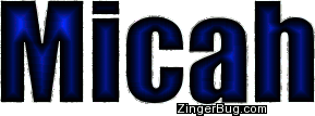 Micah Blue Glitter Name Glitter Graphic, Greeting, Comment, Meme or GIF