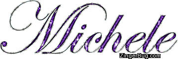 Michele Purple Glitter Name Glitter Graphic, Greeting, Comment, Meme or GIF