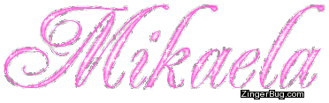 Mikaela Pink Glitter Name Glitter Graphic, Greeting, Comment, Meme or GIF