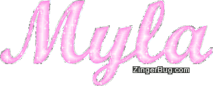 Myla Pink Glitter Name Glitter Graphic, Greeting, Comment, Meme or GIF